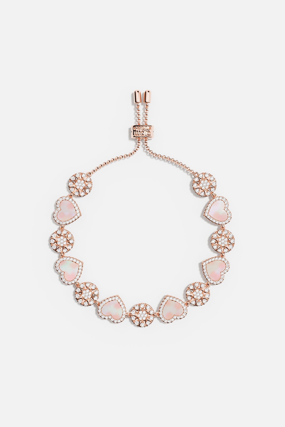 Pink Nacre Heart & Dot Adjustable bracelet | APM Monaco